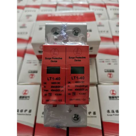 Spd Dc ป้องกันฟ้าผ่า ไฟกระชาก 2p 1000v 40 Ka สำหรับงานโซล่าเซลล์ Shopee Thailand
