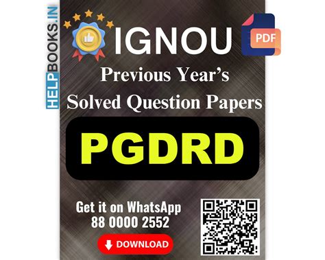 Ignou Pg Diploma In Rural Development Pgdrd Previous Years Solved Pape