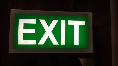Green And White Wall Mount Exit Light 10 60 Degree C 175 X 350 Mm At Rs 1800 In Mumbai