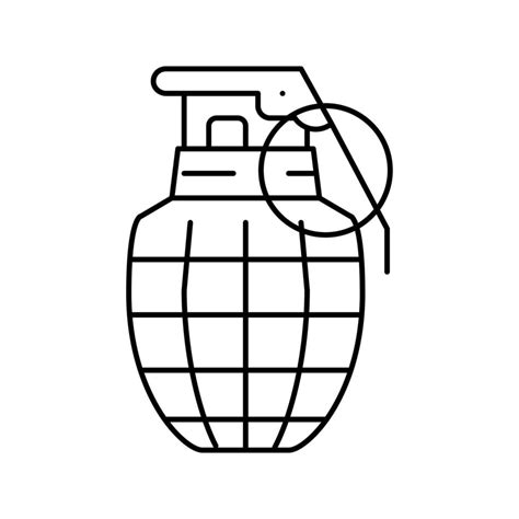 Granada Guerra Arma Línea Icono Vector Ilustración 19527214 Vector En