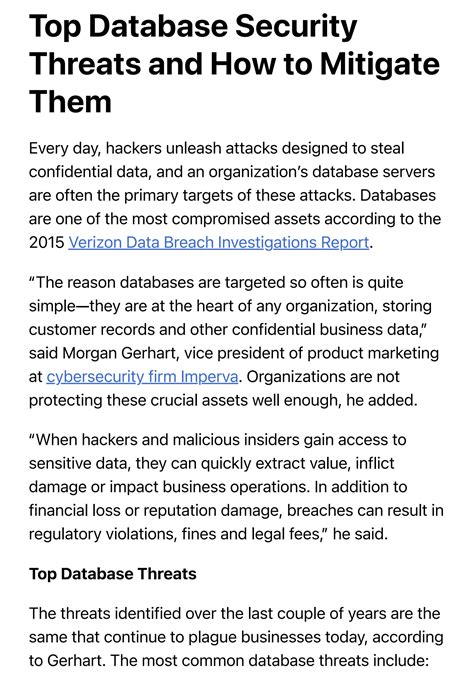 Solution Top Database Security Threats And How To Mitigate Them