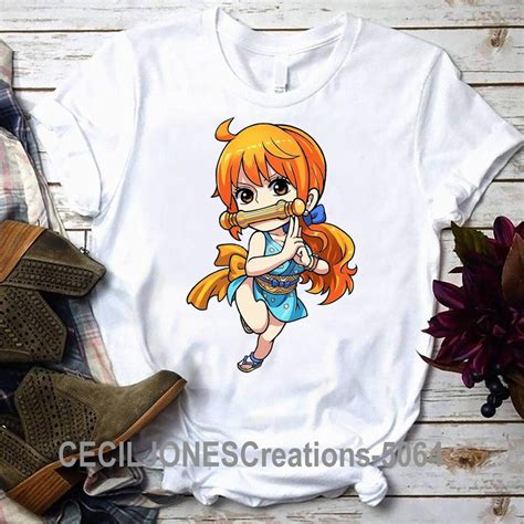 One Piece Nami Chibi T Shirt Nami Shirt One Piece Tee Etsy