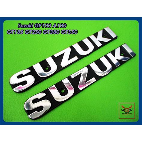 Side Fuel Tank Emblem Chrome Sticker 2 Pcs 17x25 Cm For Suzuki