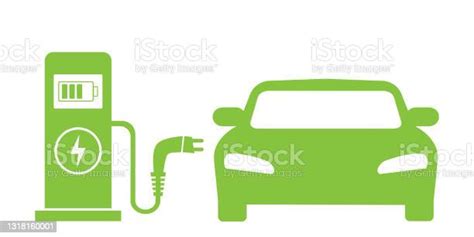 전기 충전소 개념 자동차 전기 요금 차량 충전 소의 아이콘 자연 에너지의 상징 하이브리드 모터에 대한 기호 자동 배터리연료를 공급하는 빠른 전기 충전 전기자동차 충전소에
