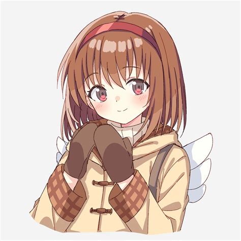 Setteiset Tsukimiya Ayu Kanon Highres 1girl Angel Wings Brown