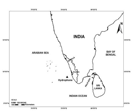 Geographic Location Of Hydrophone Moored In Shallow Waters In Seas Download Scientific Diagram