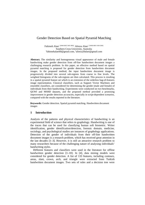 Pdf Gender Detection Based On Spatial Pyramid Matching