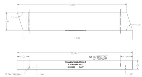 Phased Array Cal Block No 3 0 75 In Thick Ph Tool