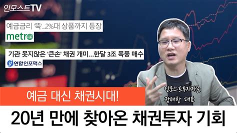 예금 대신 채권시대 20년 만에 찾아온 채권투자 기회 인모스트투자자문 장재창 대표 Youtube