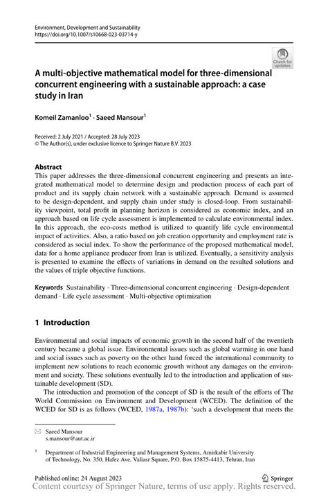A Multi Objective Mathematical Model For Three Dimensional Concurrent Engineering With A