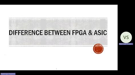 Difference Between Fpga And Asic In Vlsi Design S Vijay Murugan Learn Thought Youtube