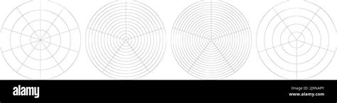 Polar Circular Grid Mesh Pie Chart Graph Element Stock Vector Illustration Clip Art