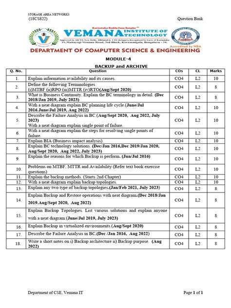 san module4 questionbank 18cs822 pdf information science systems