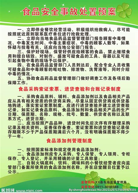 食品安全事故处置预案设计图 广告设计 广告设计 设计图库 昵图网