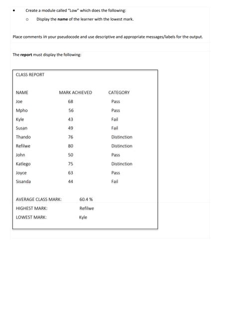 Create A Module Called Low Which Does The
