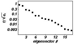 Plot of the eigenvalues of the Hessian The vertical axis is ℓ i