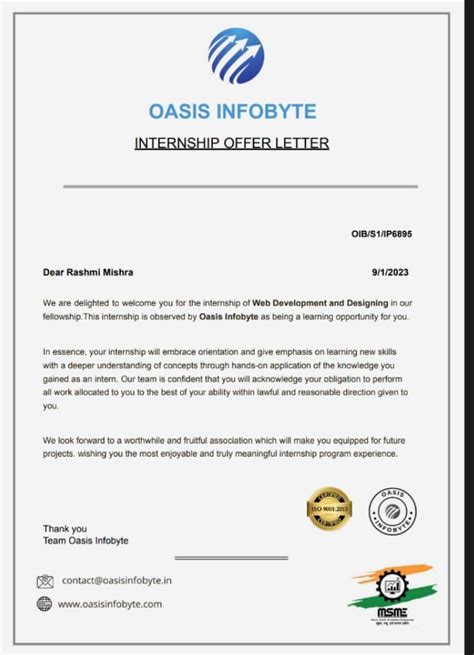 Rashmi Mishra On Linkedin Connections Oasisinfobyte Webdevelopment