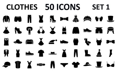 50개의 의류 아이콘 중 1개를 설정합니다 여자와 남자 의류 및 액세서리 컬렉션 패션 옷장 드레스 고립 된 실루엣의 남성과 여성 의류 스톡 벡터 개인 장식품에 대한 스톡