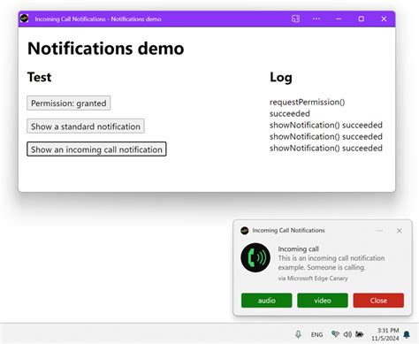 Request For Feedback Incoming Call Notifications Api For Web Apps