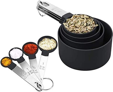 Sendowtek Juegos De 8 Cucharas Medidoras Tazas Y Cucharas Medidoras