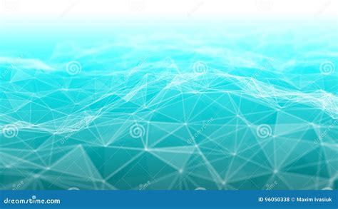 Abstract 3d Rendering Futuristic Dots And Lines Computer Geometric Digital Connection Structure