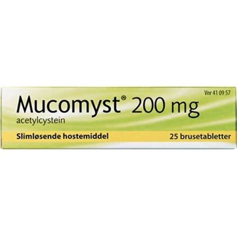 Mucomyst 200mg 25 Stk Tablet • Find Den Bedste Pris