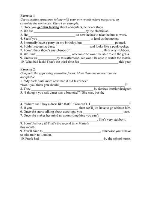 Causative Form Words Sentences Got Him