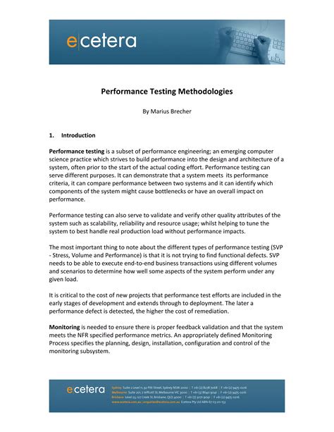 Performance Testing Methodologies Pdf