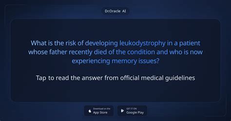 What Is The Risk Of Developing Leukodystrophy In A Patient Whose Father