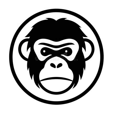 Minimalist Bonobo Line Icon On White Background Stock Illustration