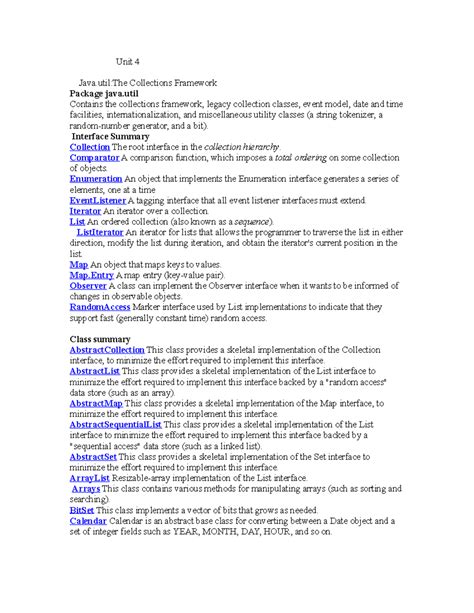 Java Notes Unit 3 4 Regular Experssions Unit 4 Javathe Collections