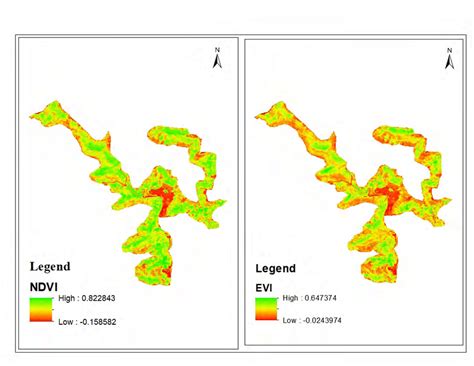 Spatial Distribution Of Ndvi And Evi Download Scientific Diagram