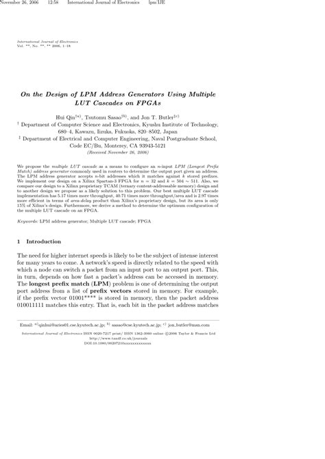 pdf on the design of lpm address generators using multiple lut