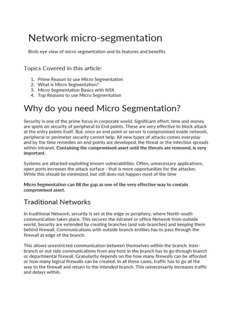 Network Micro Segmentation Pdf Computer Network Virtual Machine