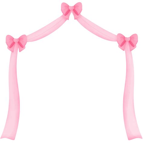 Valentine Pink Bow Border For Decoration Invitation And Greetings