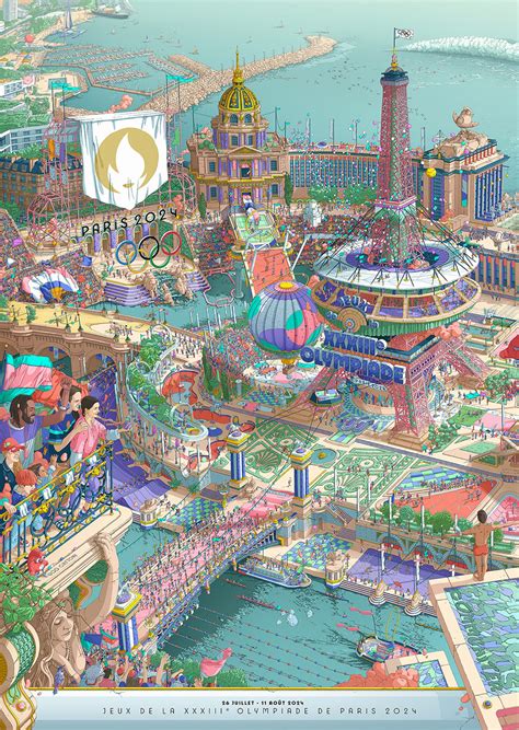 Architectural Landmarks Star In Utopian Poster For Paris 2024 Olympics