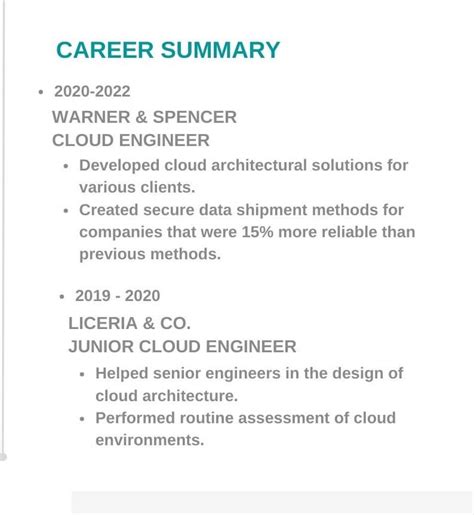 How To Build A Cloud Engineer Resume
