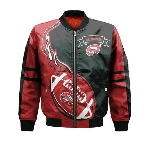 Western Kentucky Hilltoppers Bomber Jacket 3d Printed Flame Ball