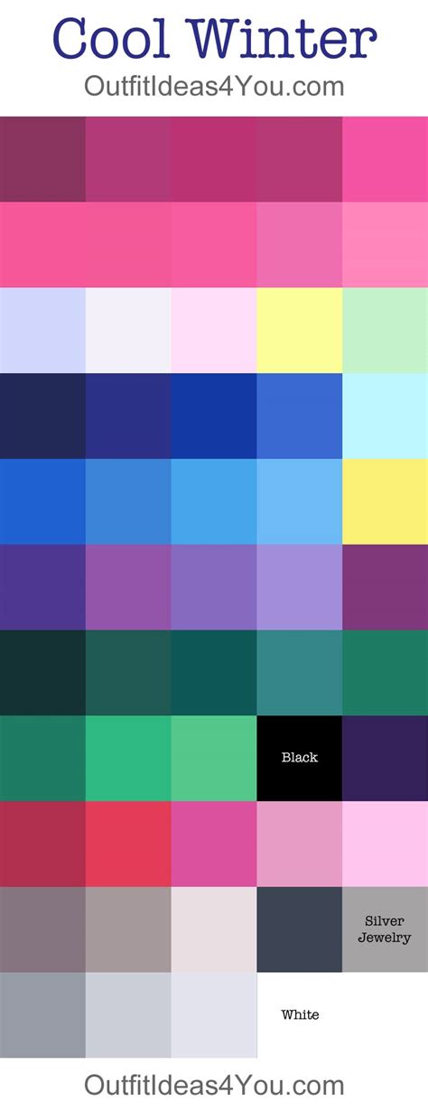 Bright And Cool Color Palette Cool Color Palette Cool Winter Color