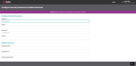 Configure Security Questions