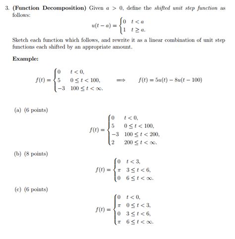 solved 3 function decomposition given a 0 define the