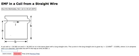 Solved EMF In A Coil From A Straight Wire Due This Chegg Com
