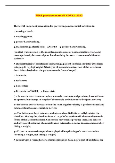 PEAT PACKAGED EXAMS Stuvia US