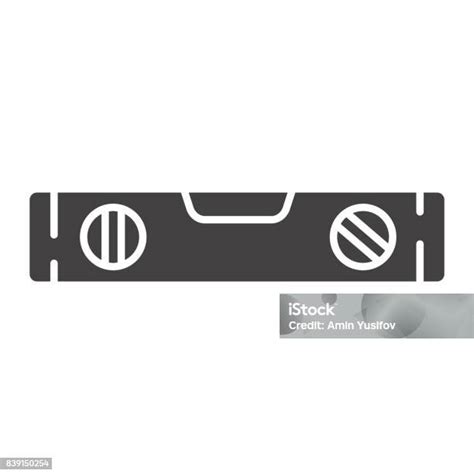 버블 수준 도구 모양 아이콘 빌드 및 수리 레벨 눈금자 표시 벡터 그래픽 흰색 배경 Eps 10 솔리드 패턴 건설 산업에 대한