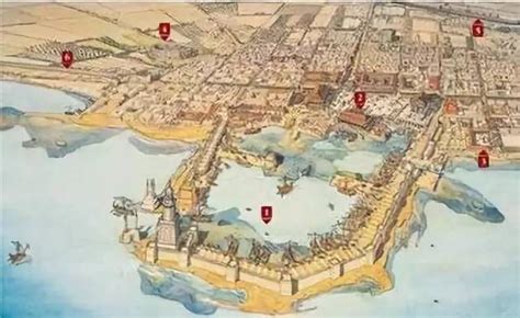汉代城市复原图 汉朝城市复原图 古代城市复原图 大山谷图库