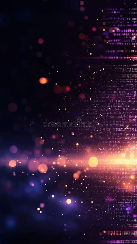 Abstract Digital Background With Glowing Particles And Binary Code