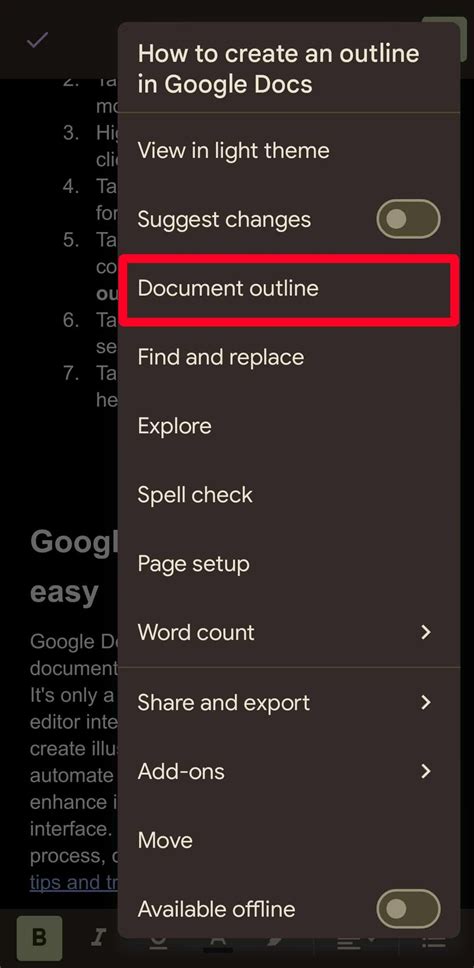 Google Docs How To Create An Outline