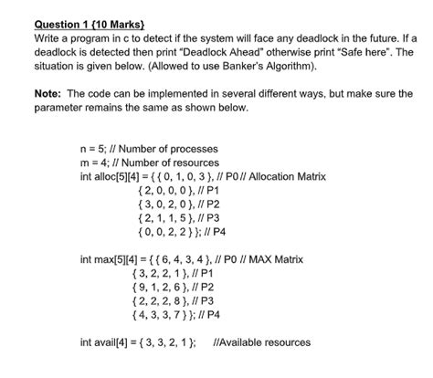 Solved Question 1 10 Marks Write A Program In C To Detect