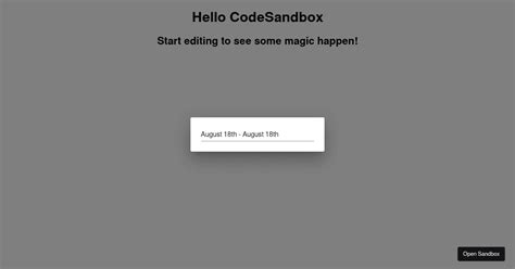Material UI Date Range Codesandbox