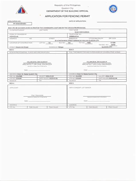 Fencing Permit Form Proposed Pdf